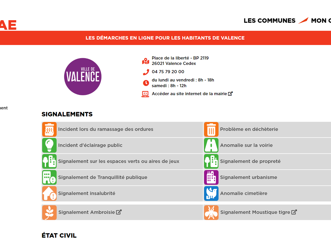Agglaé – portail de démarches en ligne – Ville de Valence