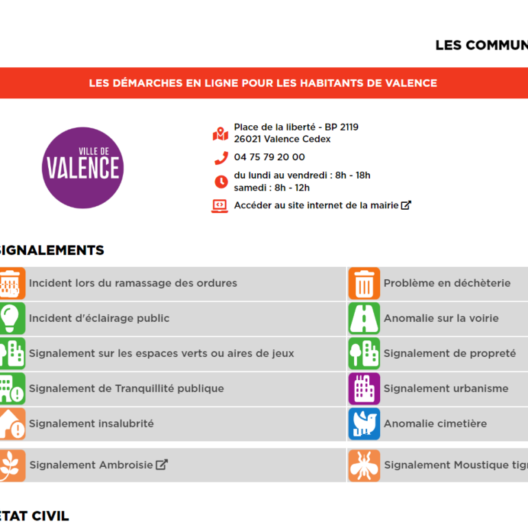 Agglaé – portail de démarches en ligne – Ville de Valence
