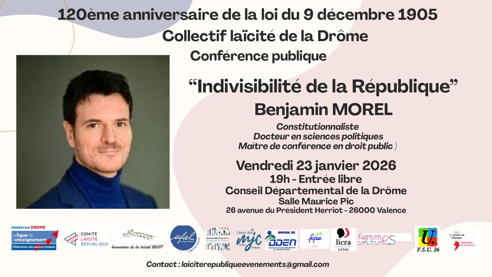 [annulé] Conférence publique de Benjamin MOREL L’indivisibilité de la ...